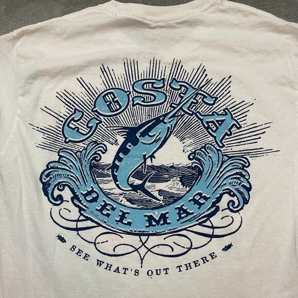 Costa | Shirts | Costa Del Mar Mens Medium White T Shirt Long Sleeve ...